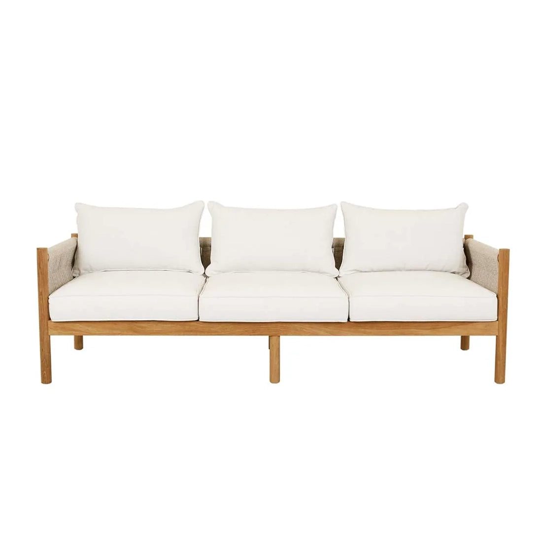 GlobeWest | Cannes Rope 3 Seater Sofa - Sand - Natural Teak – OSCAR AND WILLOW