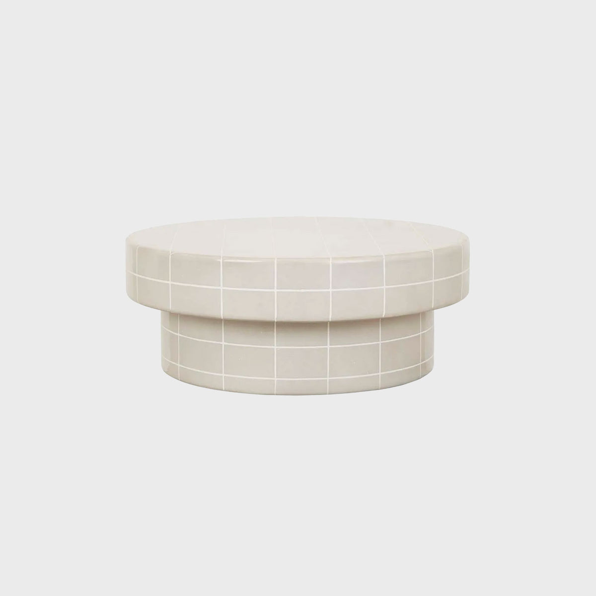 GlobeWest | Seville Tile Round Coffee Table - Pearl White – OSCAR AND ...